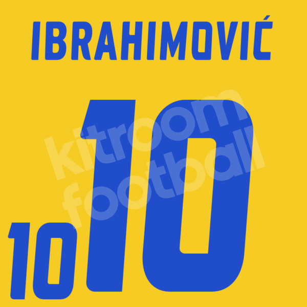 EURO 2008 Sweden Home Name Set Number #10 IBRAHIMOVIC Repro – Kitroom ...