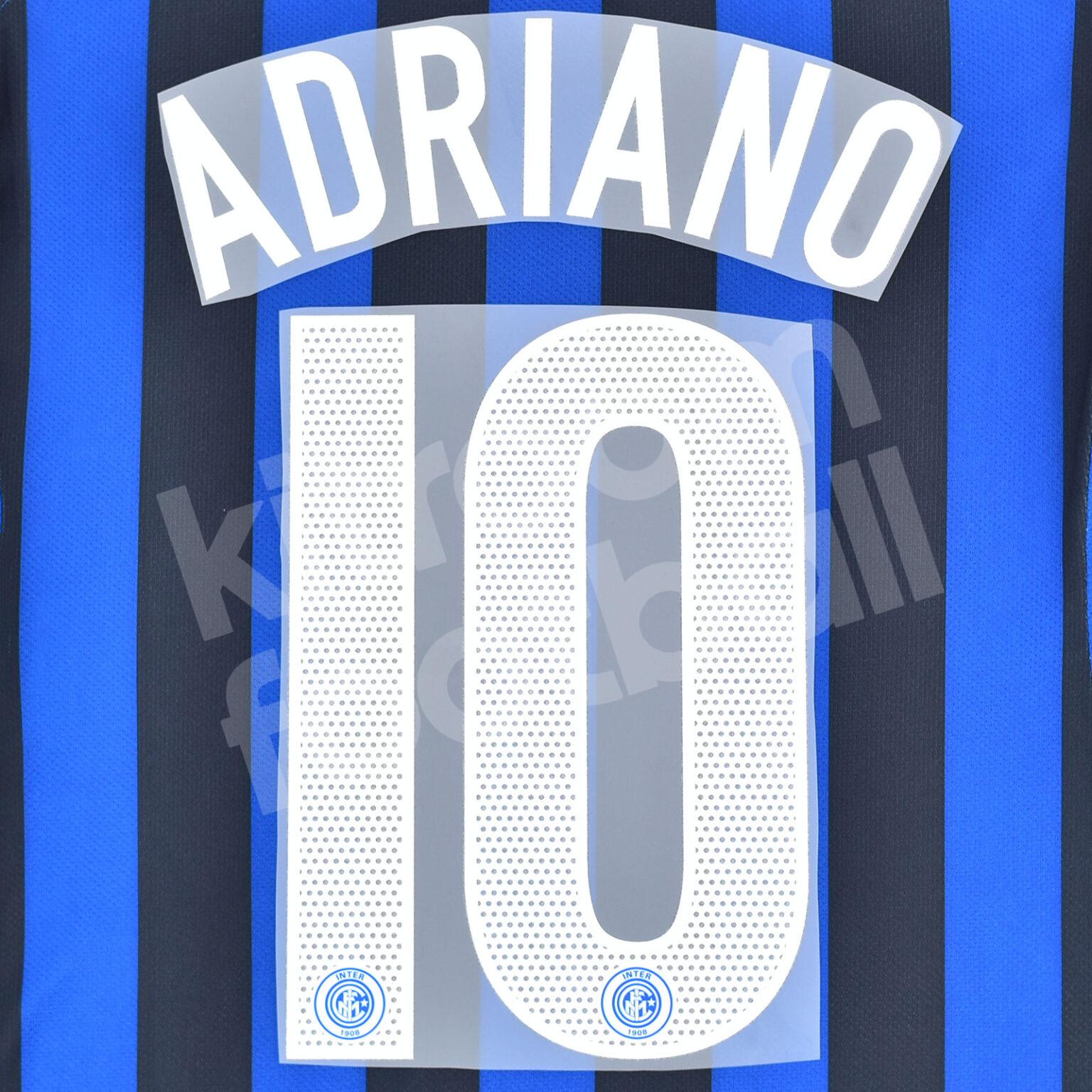 2004-06 Inter Milan Home Name Number Set #10 ADRIANO Repro – Kitroom ...