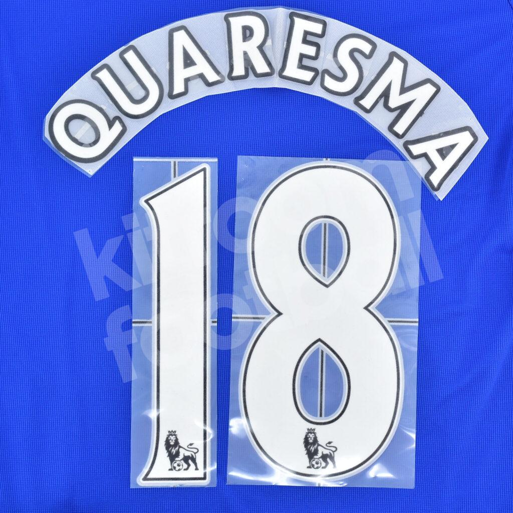 2008-09 Chelsea Name Number Set #18 QUARESMA Premier League Flock Repro ...