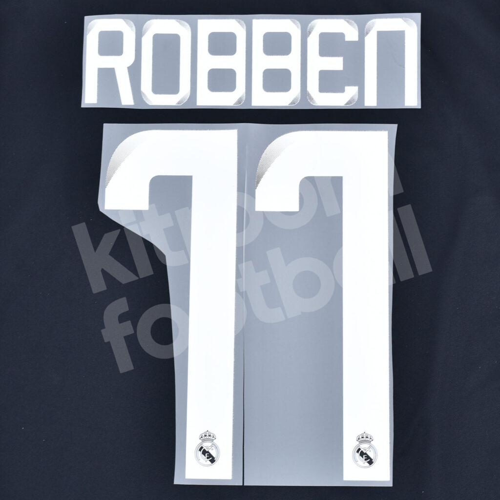 2008-09 Real Madrid Away Name Number Set #11 ROBBEN Repro – Kitroom ...