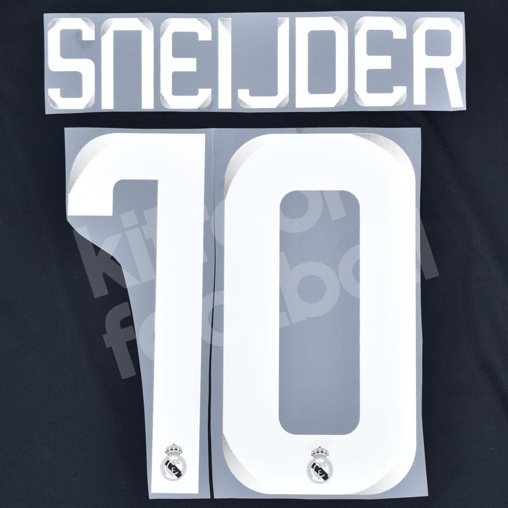 2008-09 Real Madrid Away Name Number Set #10 SNEIJDER Repro – Kitroom ...