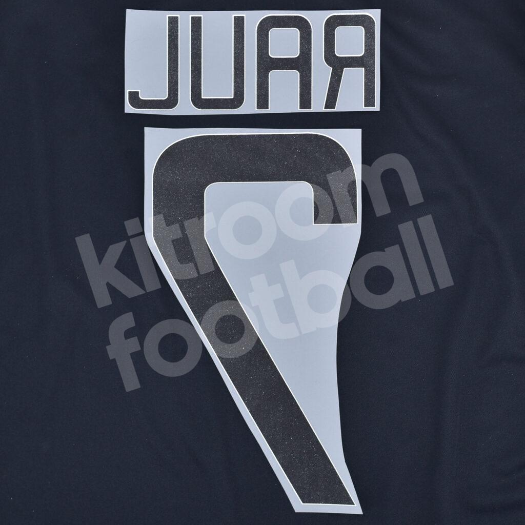 2008-09 Real Madrid Away Name Number Set #7 RAUL Repro – Kitroom Football