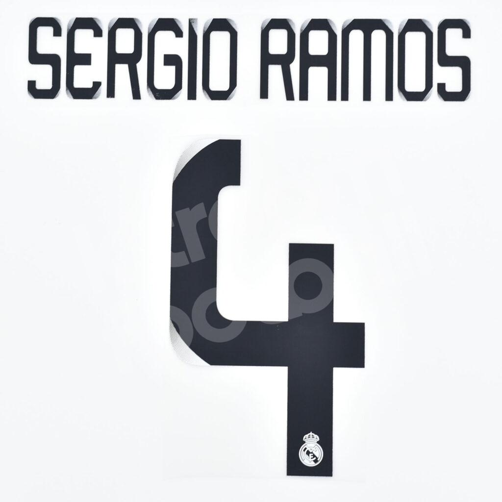 2008-09 Real Madrid Home Name Number Set #4 SERGIO RAMOS Repro v2 ...