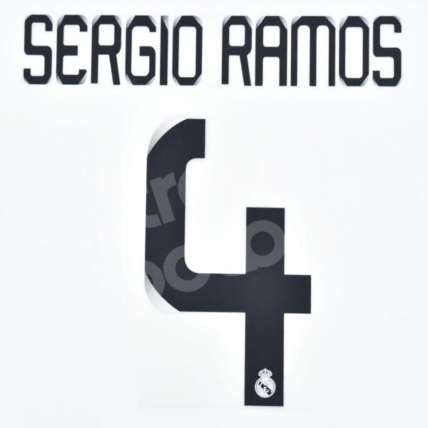 2008-09 Real Madrid Home Name Number Set #4 SERGIO RAMOS Repro v2 ...