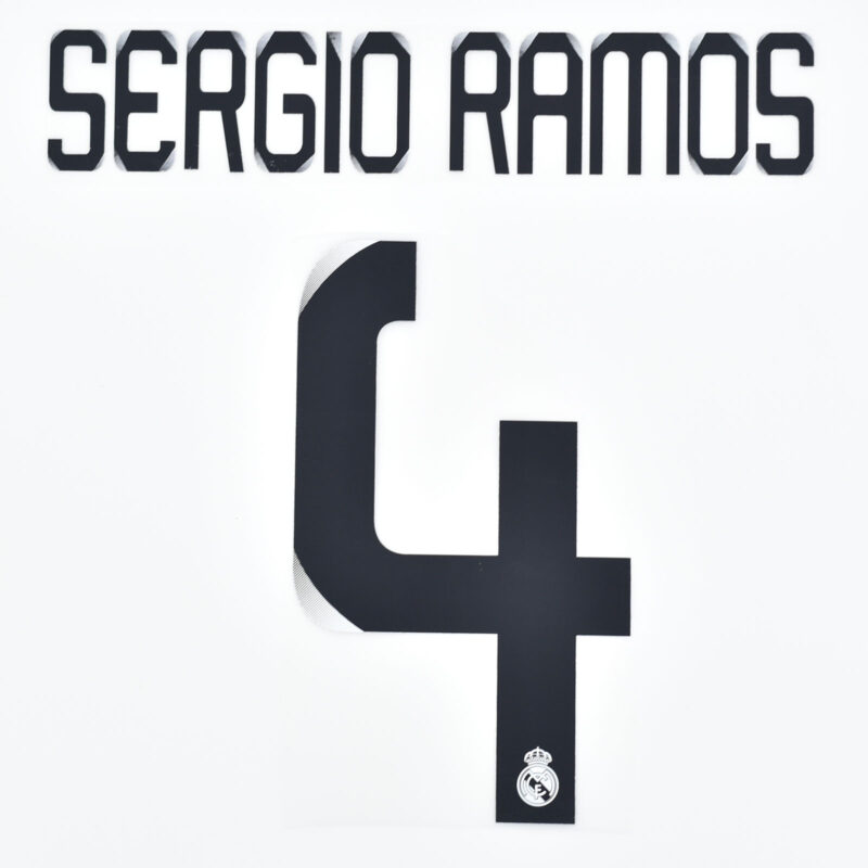 2008-09 Real Madrid Home Name Number Set #4 SERGIO RAMOS Repro v2 ...