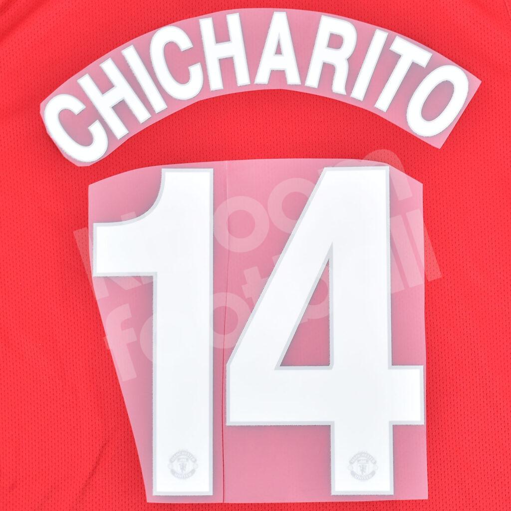 2008-11 Manchester United Home Name Number Set #14 CHICHARITO UCL Repro ...