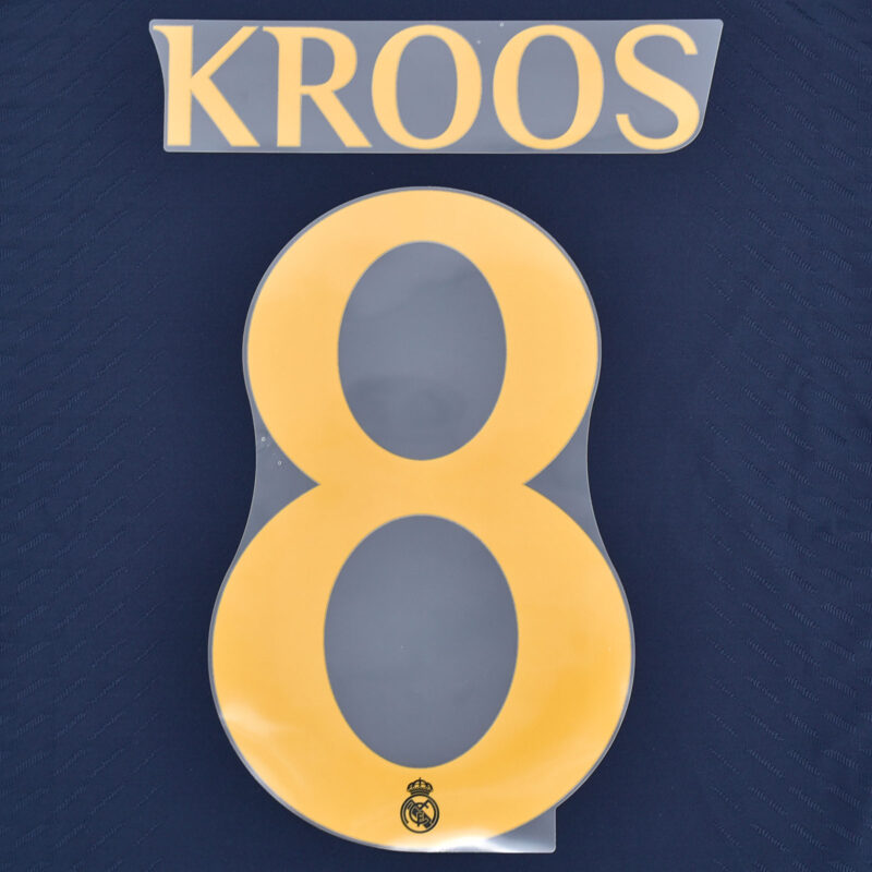 Original Player Issue 2023-24 Real Madrid Away Name Number Set 8 KROOS ...