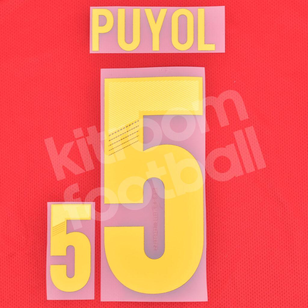 UEFA Euro 2012 Spain Home Name Number Set #5 PUYOL Repro v2 – Kitroom ...