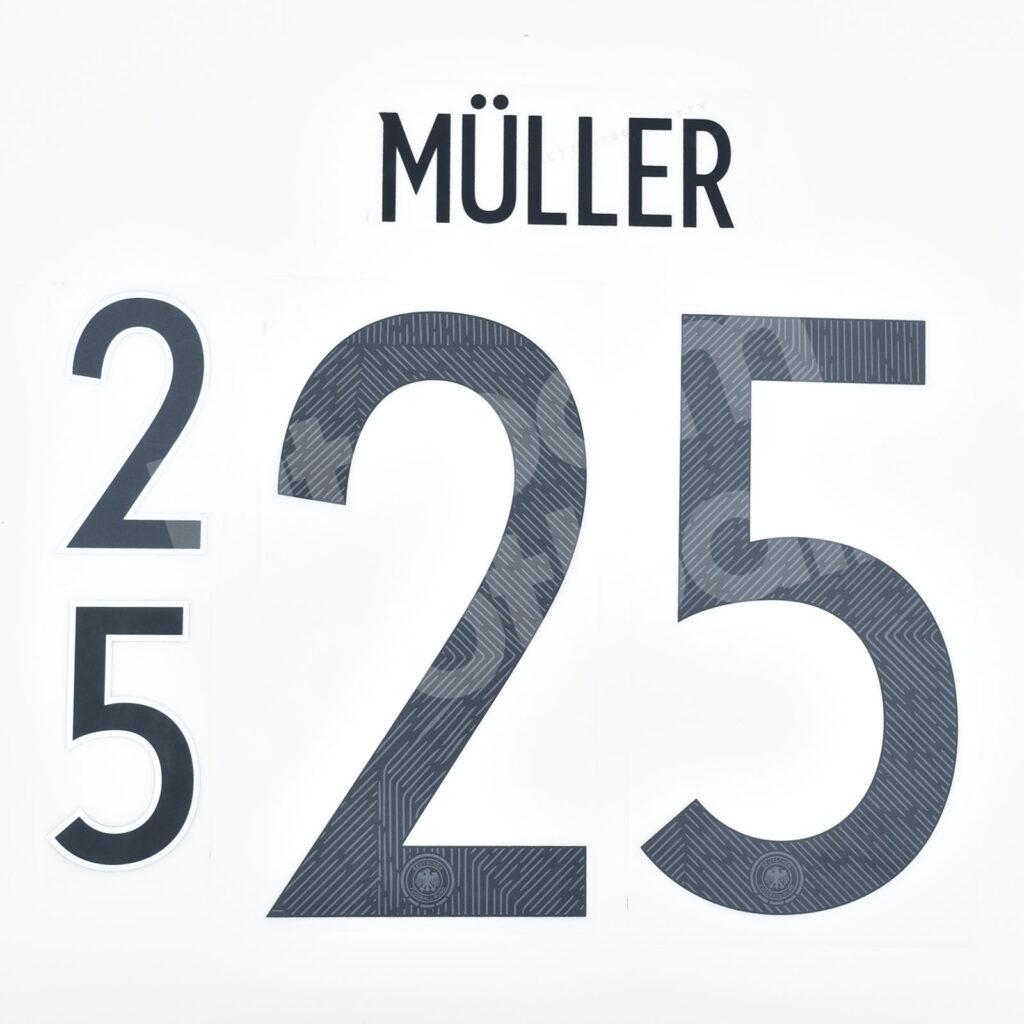 UEFA EURO 2020-21 Germany Home Name Number Set #25 MULLER Repro ...