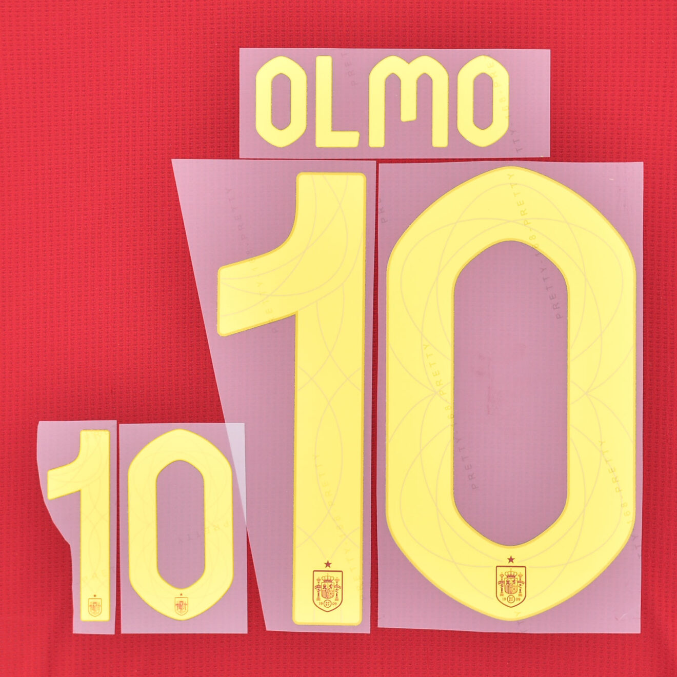 UEFA Euro 2024 Spain Home Name Number Set #10 OLMO Repro – Kitroom Football