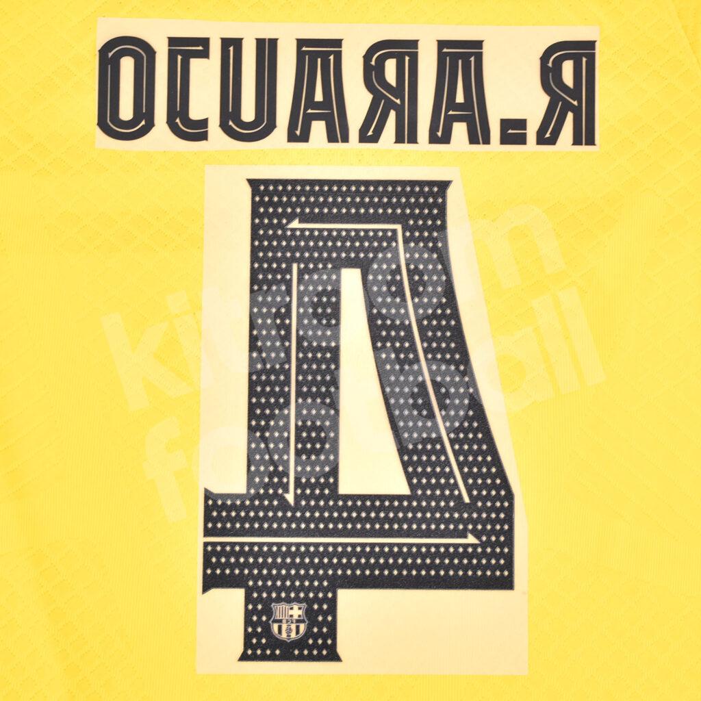2023-24 Fc Barcelona Senyera Name Number Set #4 Ronal ARAUJO UCL Repro ...