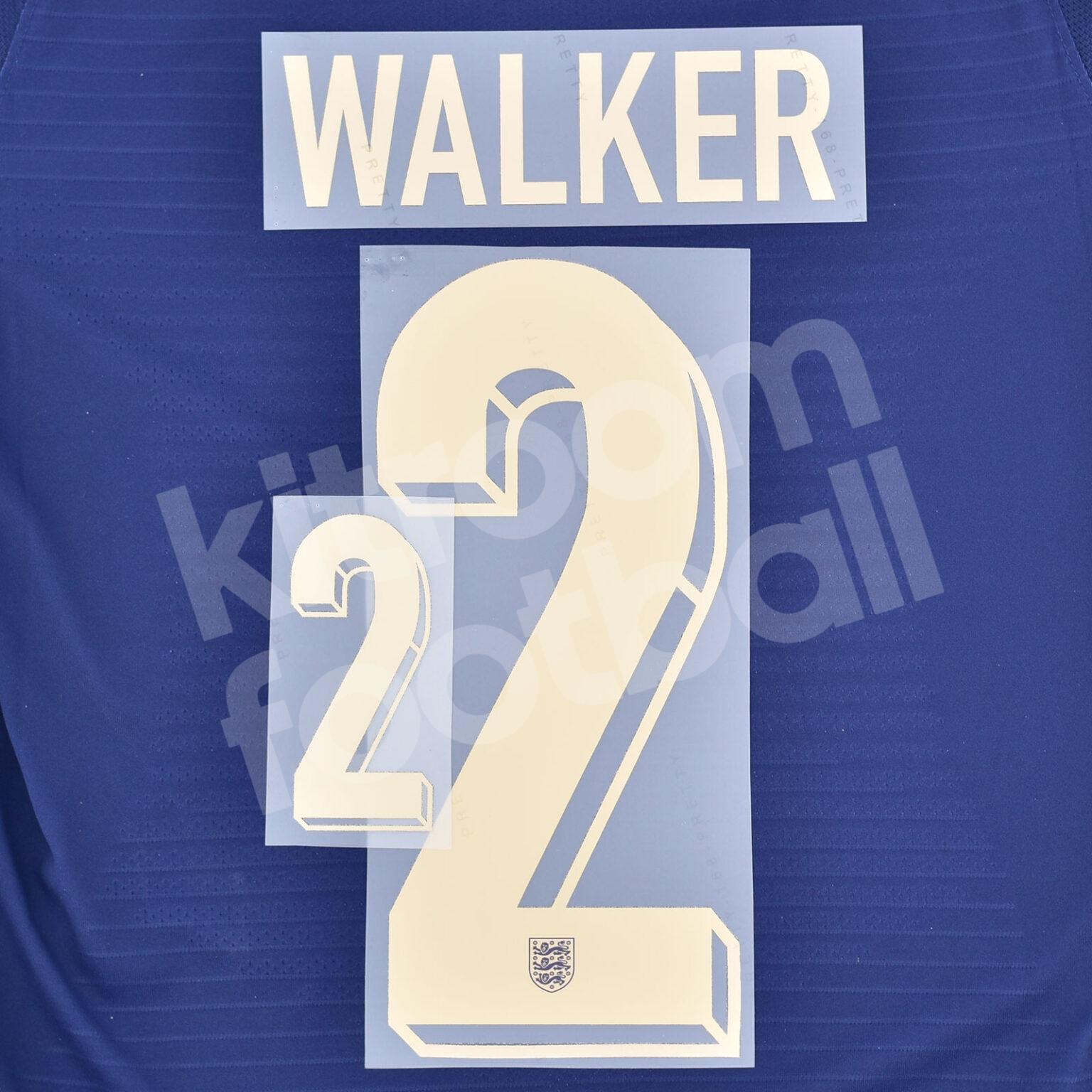 UEFA Euro 2024 England Away Name Number Set #2 WALKER Repro – Kitroom ...