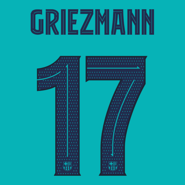 2019-20 Barcelona Third Name Number Set #17 GRIEZMANN Champions League ...