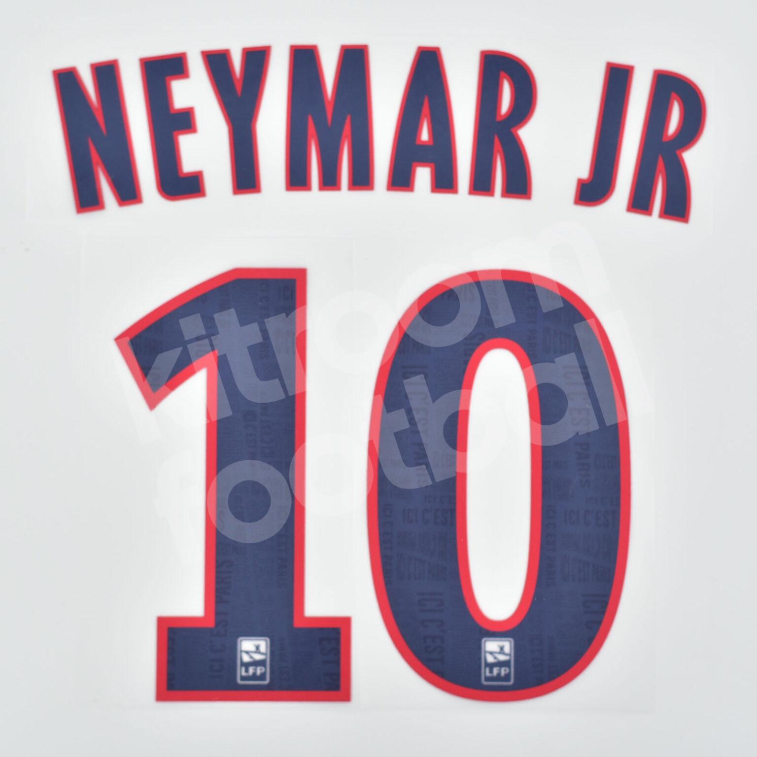 2019-20 PSG Paris Third Name Number Set #10 NEYMAR JR League One Repro ...