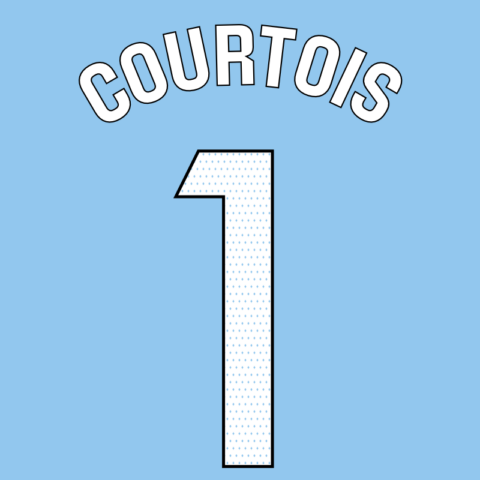 2024-25 Real Madrid Goalkeeper White Name Number Set #1 COURTOIS La ...
