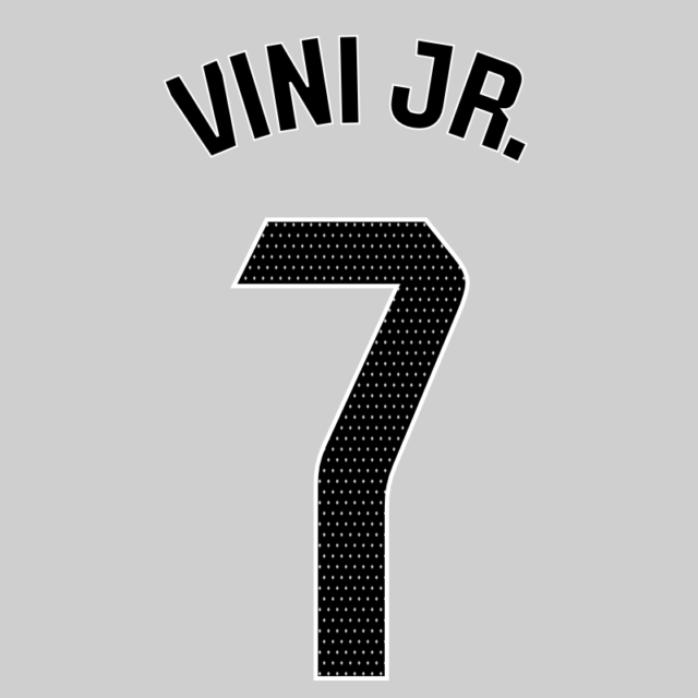 2024-25 Real Madrid Home Name Number Set #7 VINI JR. La Liga Repro ...