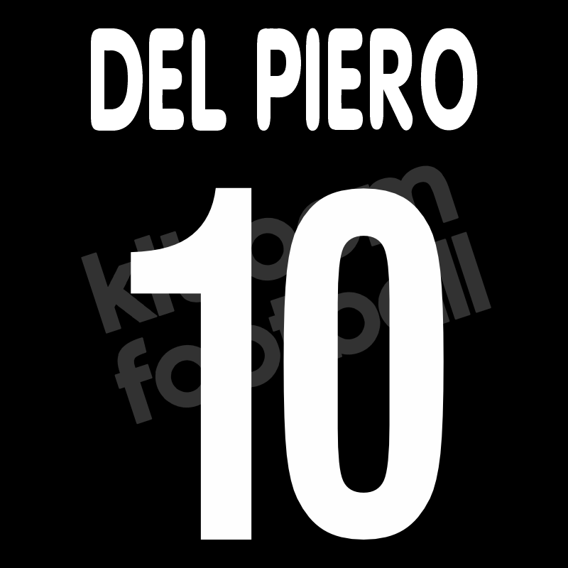 2001-02 Juventus Away Name Number Set #10 DEL PIERO Repro – Kitroom ...