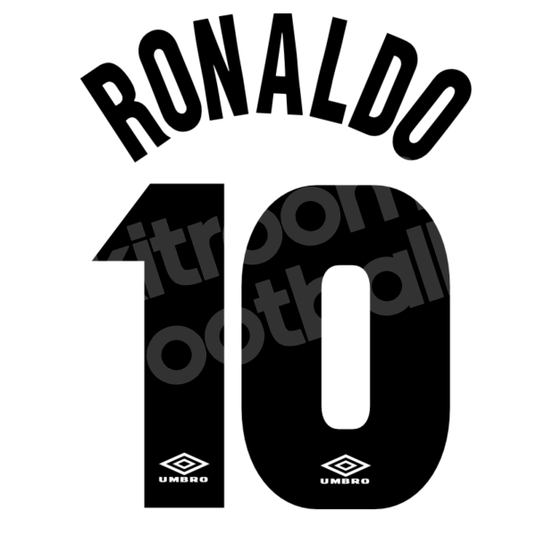 1997-98 Inter Milan Away Name Number Set #9 RONALDO Serie A Repro ...
