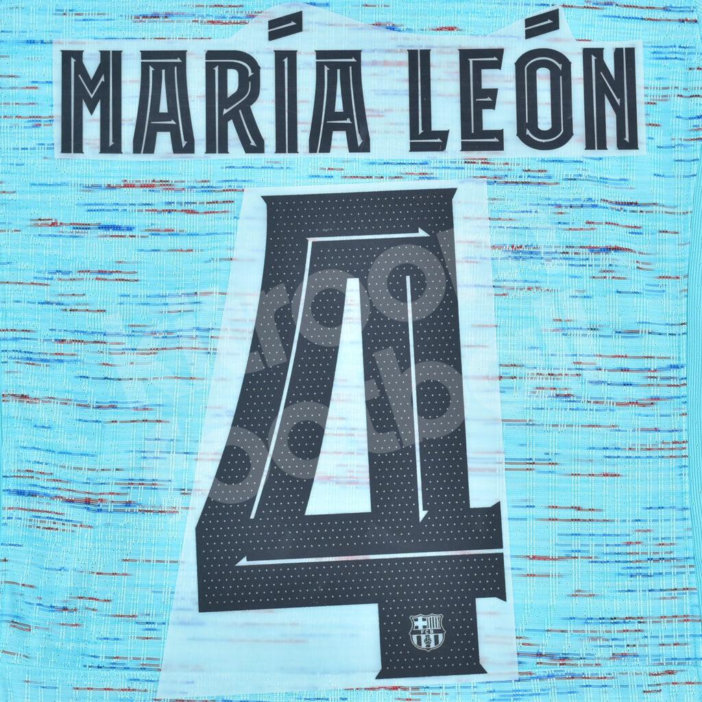 2023-24 Barcelona Third Name Number Set #4 MARÍA LEON Repro – Kitroom ...