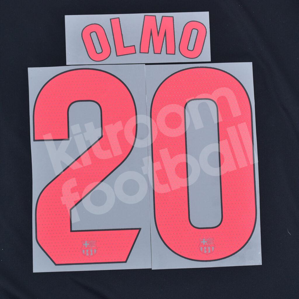 2024-25 Fc Barcelona Away Name Number Set #20 Dani OLMO La Liga Repro ...
