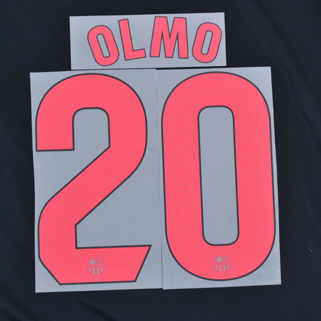 2024-25 Fc Barcelona Away Name Number Set #20 Dani OLMO La Liga Repro ...