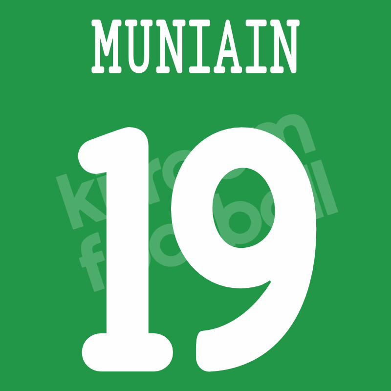 2011-12 Athetic Club Bilbao Away Name Number Set #19 MUNIAIN Repro ...