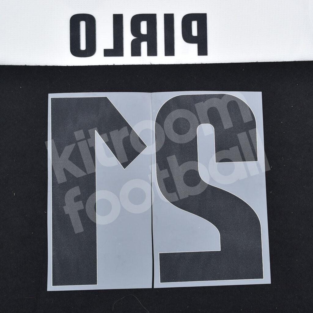 2012-13 Juventus Home Name Number Set #21 PIRLO Repro v2 – Kitroom Football
