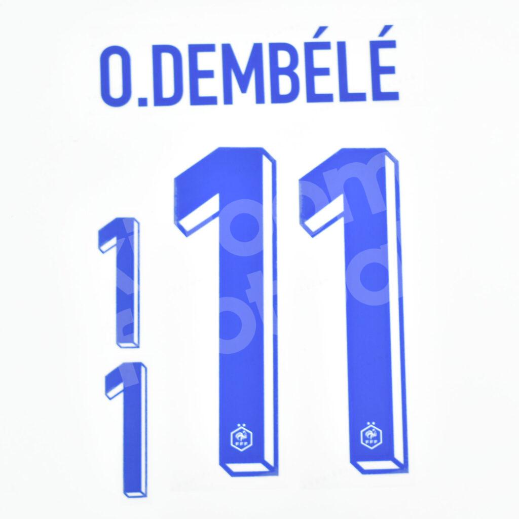 UEFA Euro 2024 France Away Name Number Set #11 Ousmane DEMBELE Repro ...