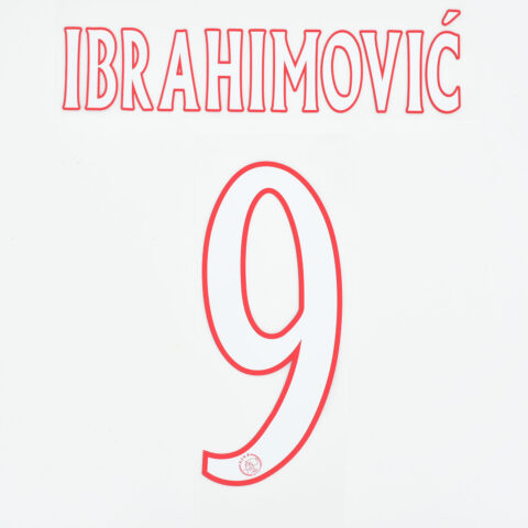 2004-05 Ajax Amsterdam Home Name Number Set #9 IBRAHIMOVIC Repro ...