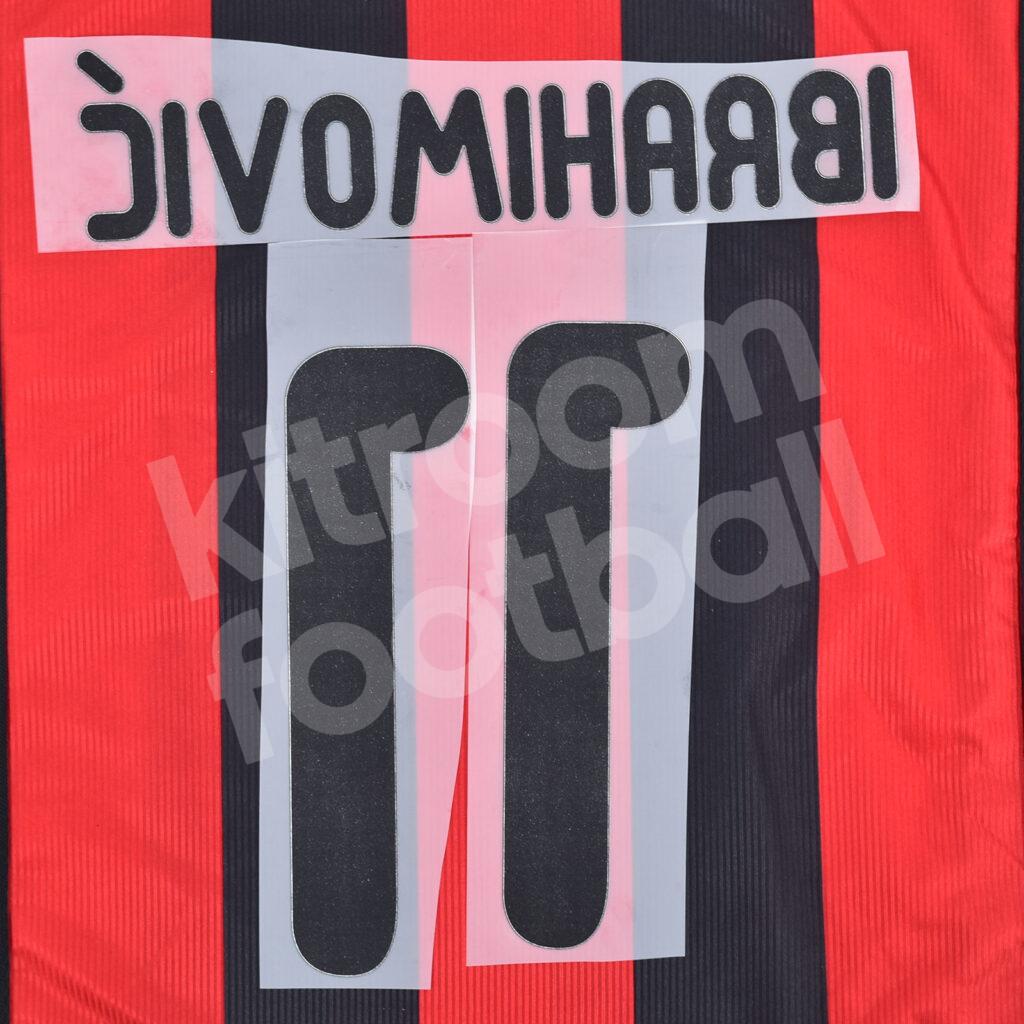 2011-12 AC Milan Home Name Number Set #11 IBRAHIMOVIC Repro – Kitroom ...