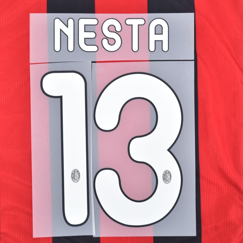 2011-12 AC Milan Home Name Number Set #13 NESTA Repro – Kitroom Football