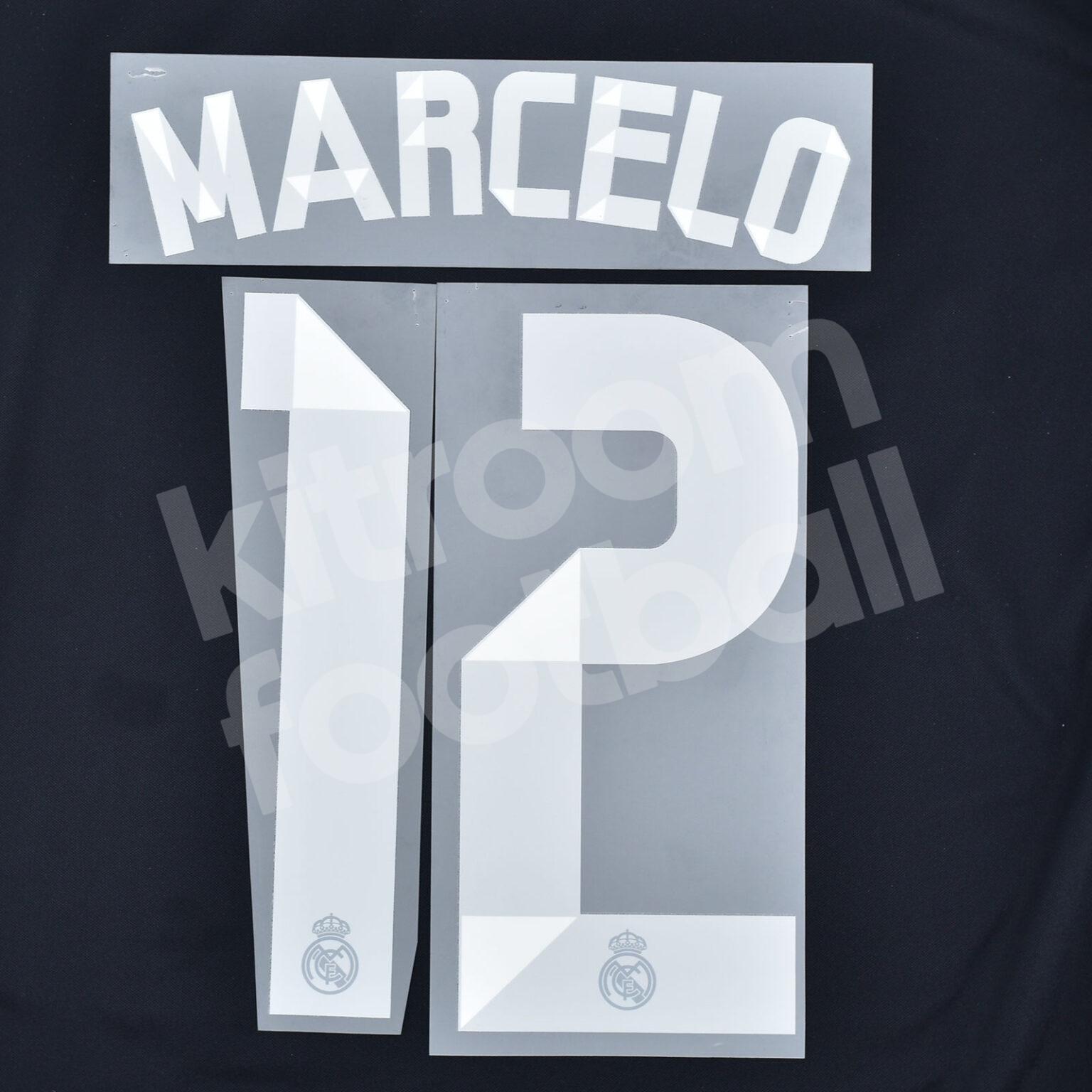 2014-15 Real Madrid Away Name Number Set #12 MARCELO Repro – Kitroom ...