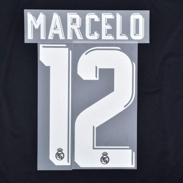 2017-18 Real Madrid Away Name Number Set #12 MARCELO (Champions League ...