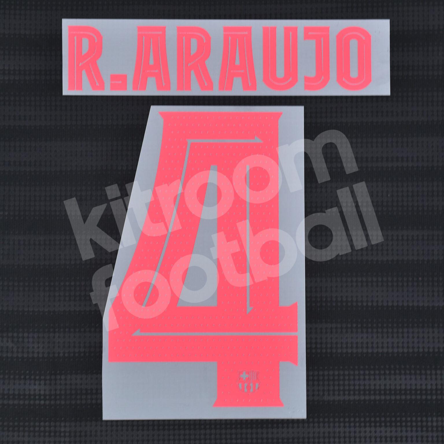 2024-25 Fc Barcelona Away Name Number Set #4 Ronald ARAUJO Champions ...