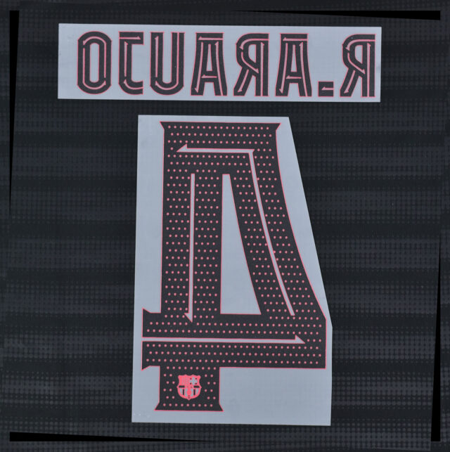 2024-25 Fc Barcelona Away Name Number Set #4 Ronald ARAUJO Champions ...