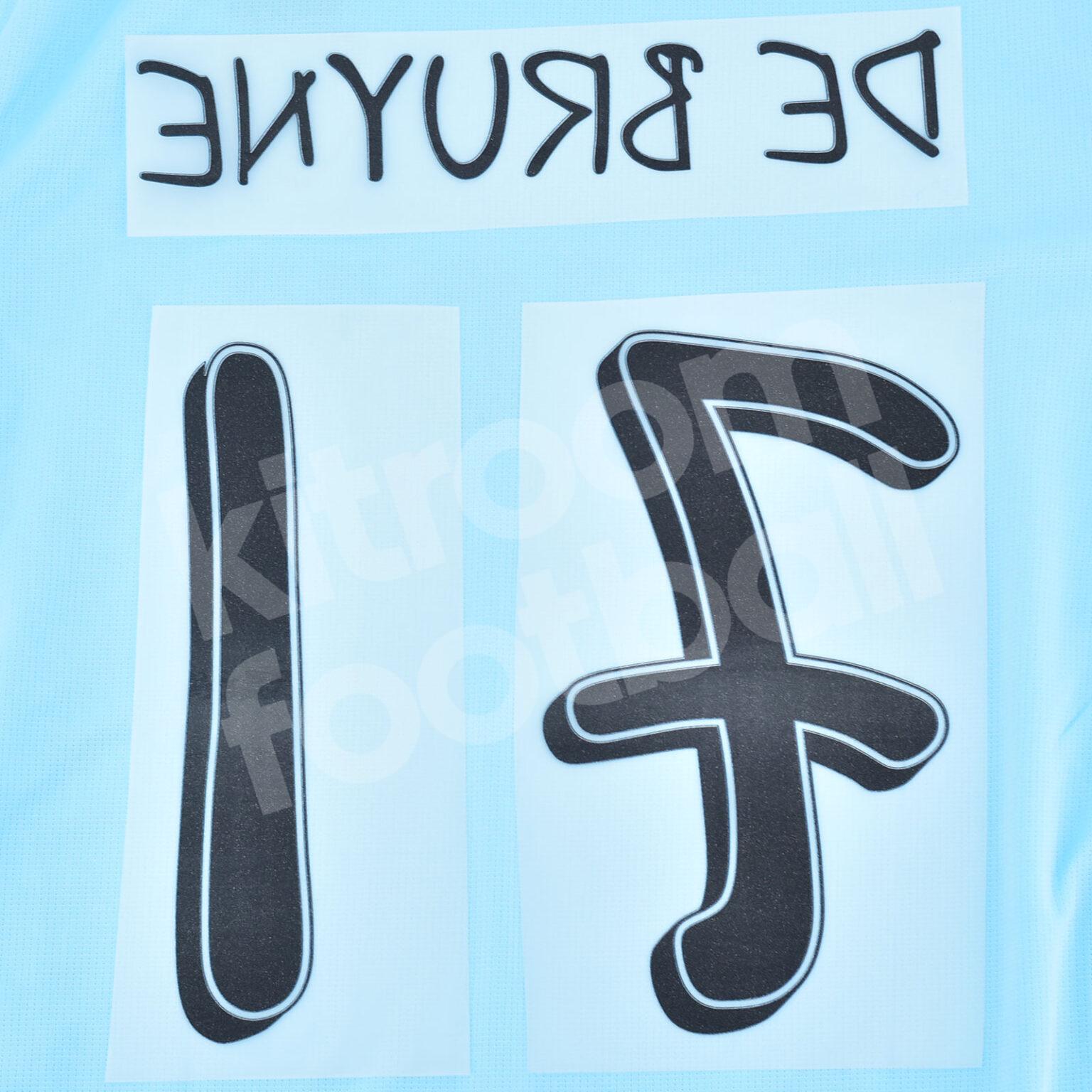 2024-25 Manchester City Home Name Number Set #17 DE BRUYNE (Champions ...