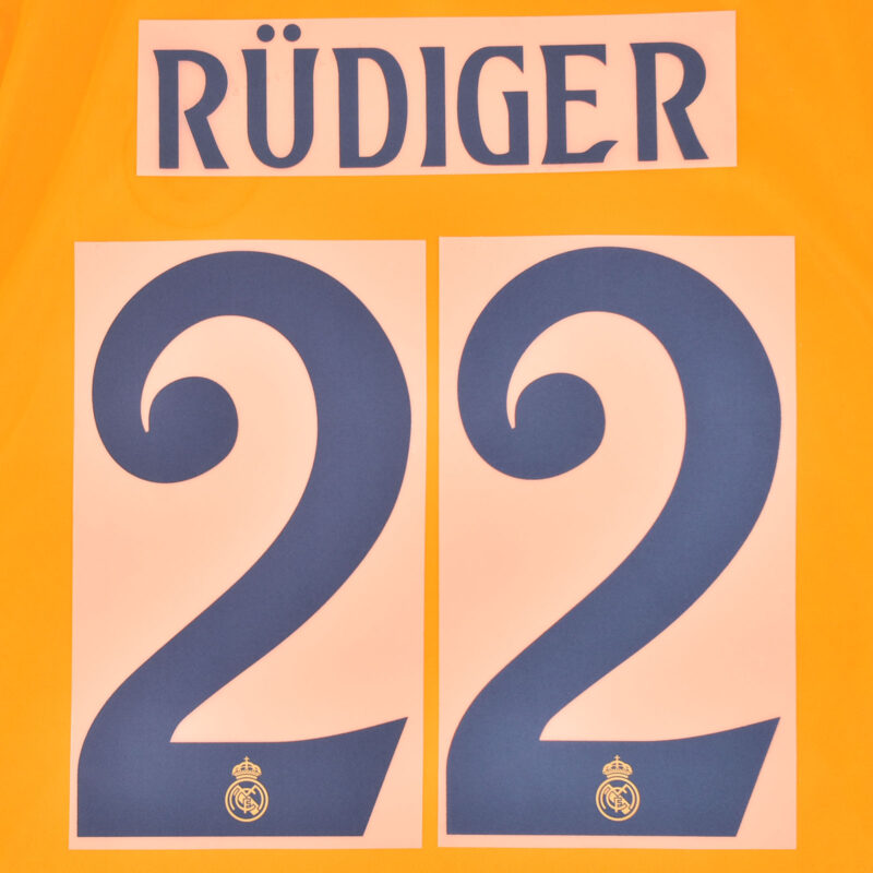 2024-25 Real Madrid Away Name Number Set #22 RUDIGER (Champions League ...