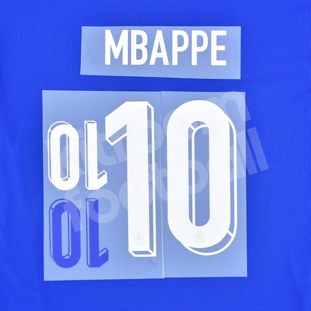 UEFA Euro 2024 France Home Name Number Set Kids #10 MBAPPE Repro ...