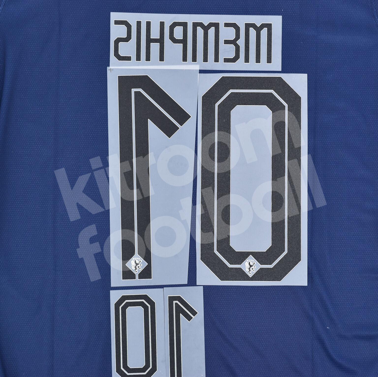 UEFA Euro 2024 Netherlands Away Name Number Set #10 MEMPHIS Depay Repro ...