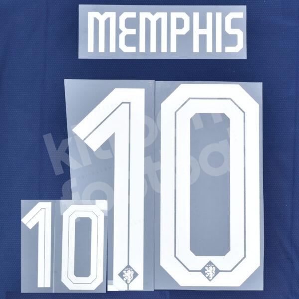 UEFA Euro 2024 Netherlands Away Name Number Set #10 MEMPHIS Depay Repro ...