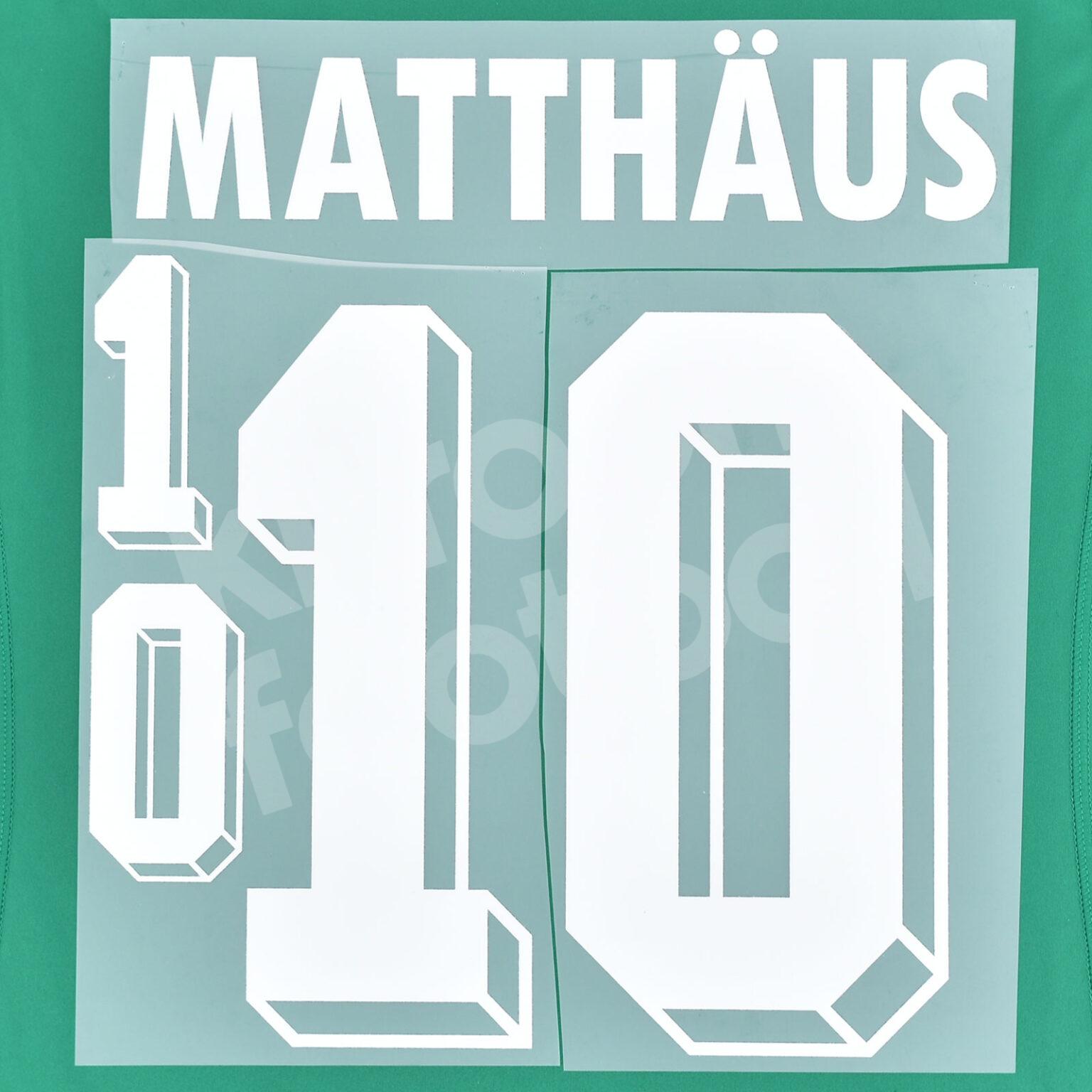 World Cup 1994 Germany Name Number Set #10 MATTHAUS Away Repro ...