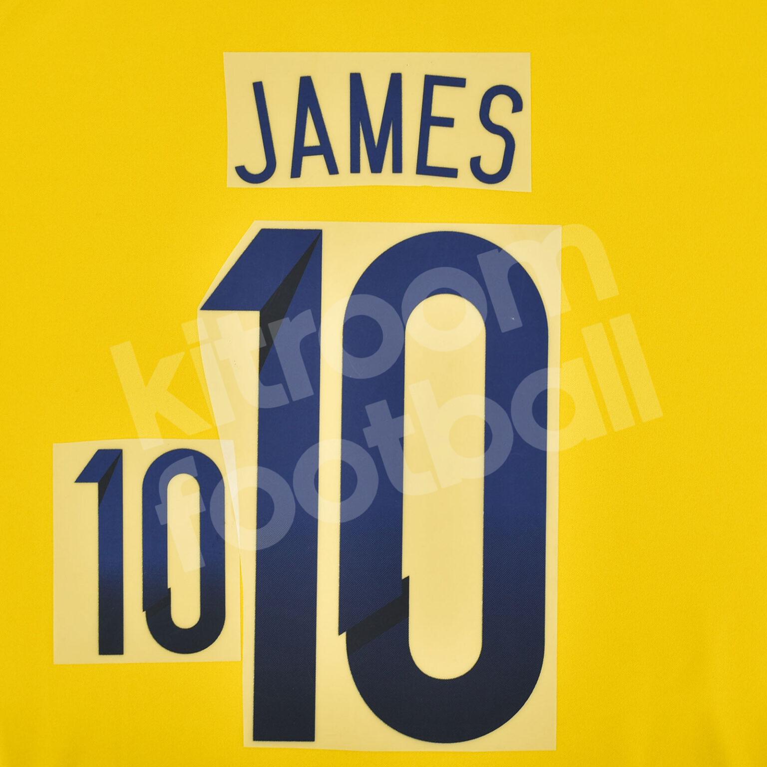 World Cup 2014 Colombia Home Name Number Set #10 JAMES Repro v2 ...