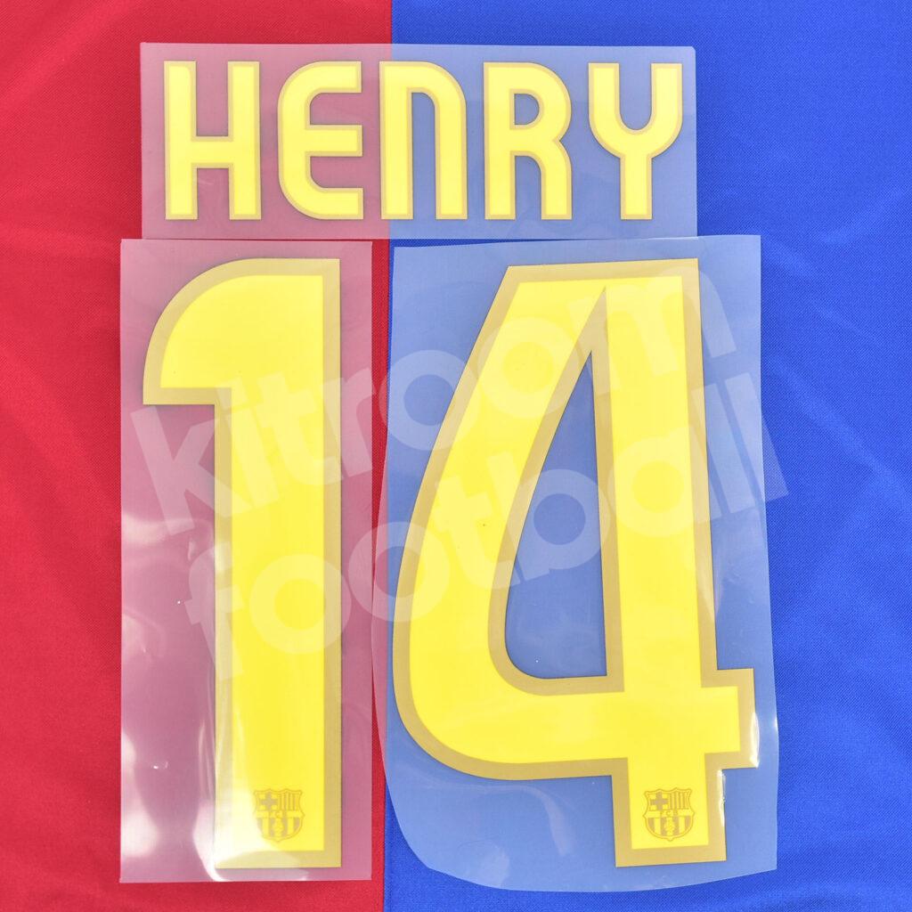 2008-10 Barcelona Home Name Number Set #14 HENRY Repro – Kitroom Football