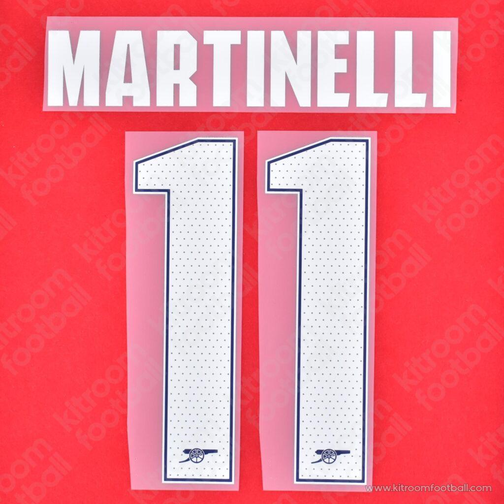2024-25 UEFA Champions League Arsenal Home Name Set #11 MARTINELLI ...